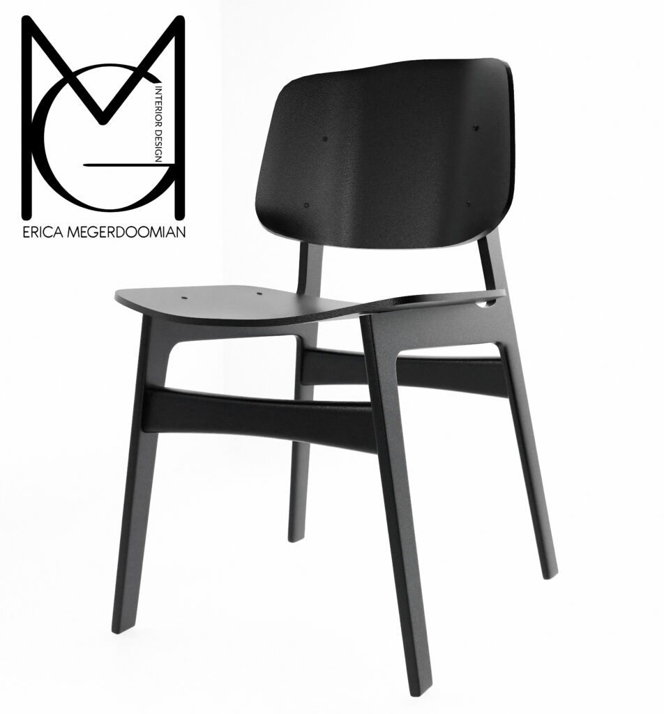 Minimalist Modern Black Chair - ericamegerdoomian